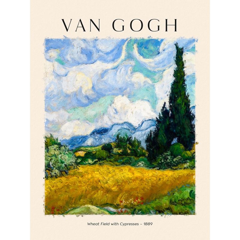 Poster - Wheat Field with Cypresses